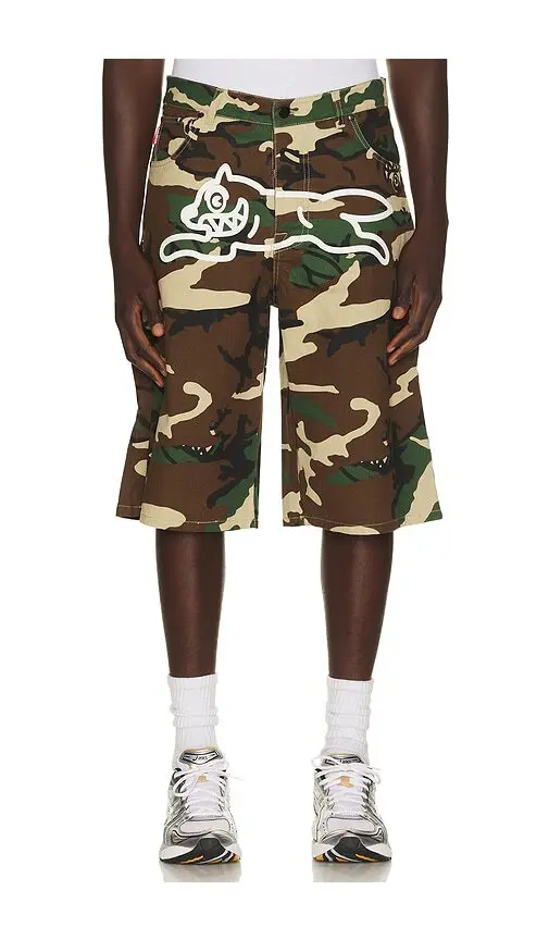 ICECREAM Icee Twill Short In Green - Camo