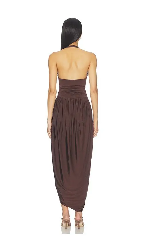 Amanda Uprichard Rosado Midi Dress In Brown