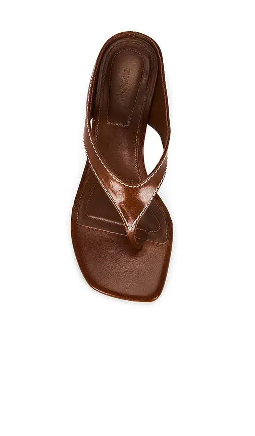 Simkhai Hazel Leather Thong Wedge In Brown