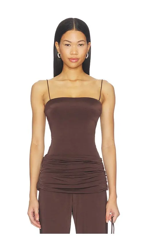 Amanda Uprichard Pippa Top In Brown - Cocoa
