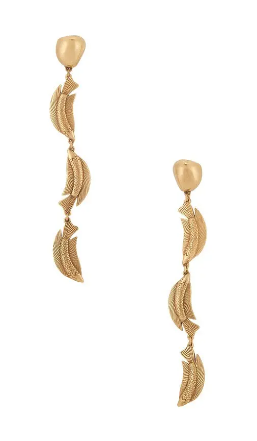 Cult Gaia Neemo Trio Earring In Metallic Gold - Antique Brass
