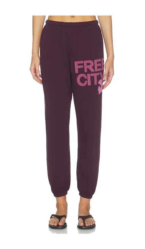 FREECITY Large Sweatpant In Burgundy