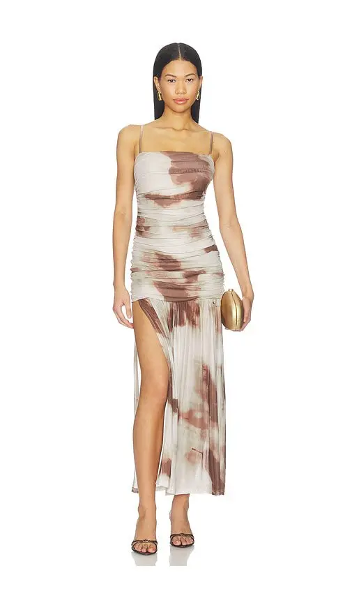 MADISON THE LABEL Itana Maxi Dress In Multi - Smoke
