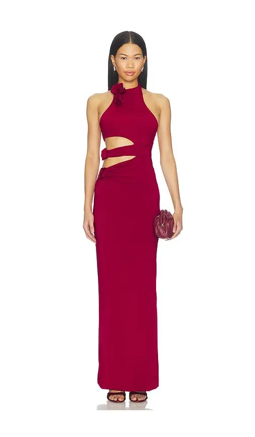 MAYGEL CORONEL Tempus Maxi Dress In Red - Carmesi