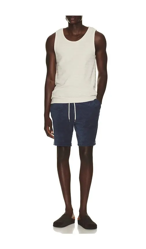Faherty Brand Cabana Towel Terry Sweatshort In Blue