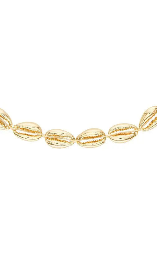 Ettika Cowrie Shell Plated Necklace In Metallic