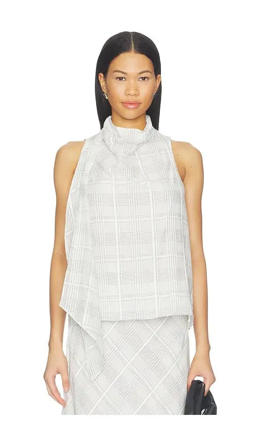 Rag & Bone Adela Plaid Top In White - White Plaid