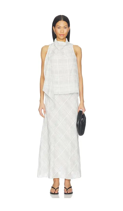 Rag & Bone Adela Plaid Top In White