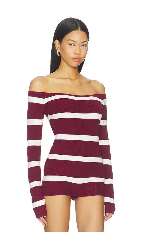 SNDYS. Carla Top In Burgundy