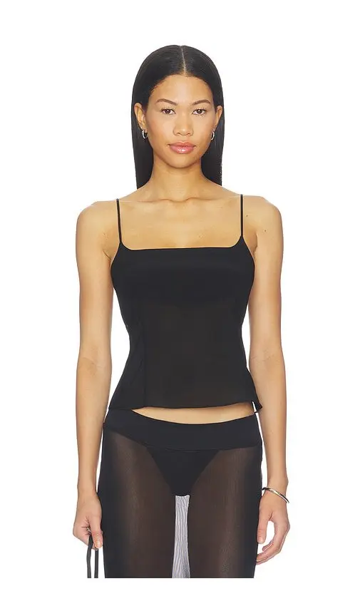 ST. AGNI Stretch Silk Cami - Black