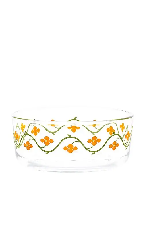 FISH'S EDDY Vintage Floral Loretta Storage Bowl In Orange