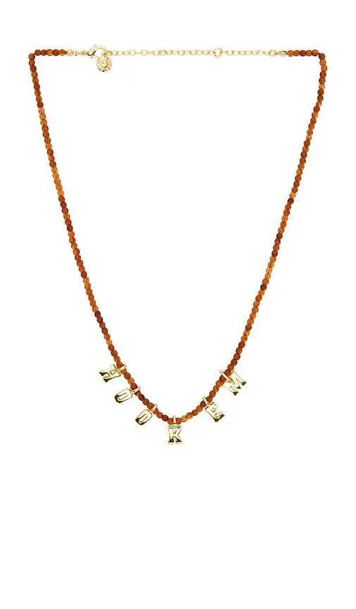 Baublebar University Of Texas At Austin Beaded Slogan Necklace In Brown - Multi