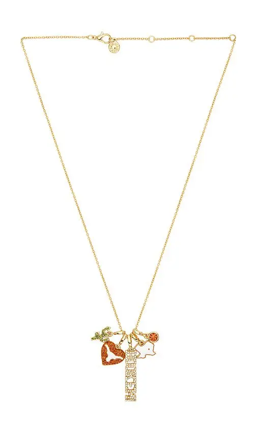 Baublebar University Of Texas At Austin Charm Necklace In Metallic Gold,orange - Multi