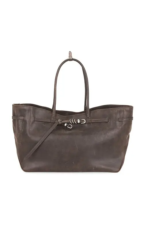 MARGESHERWOOD Grandma Used Bag Large Bag In Taupe - Sepia Pull Up
