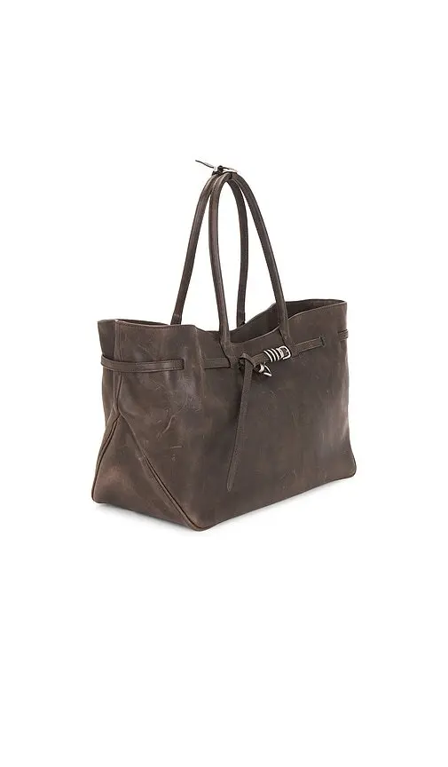 MARGESHERWOOD Grandma Used Bag Large Bag In Taupe - Sepia Pull Up