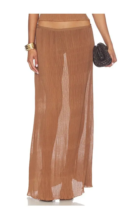 Lioness Ford Maxi Skirt In Chocolate - Cocoa