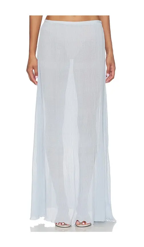 Lioness Ford Maxi Skirt In Baby Blue - Soft Blue