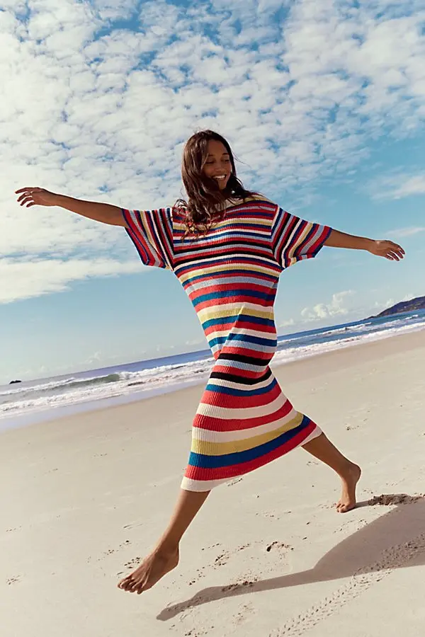 Free People Shades Of Summer Sweater Dress - Classic Combo