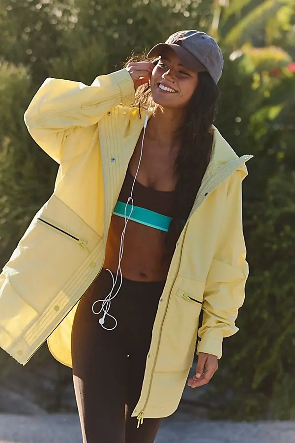 Free People Singin' In The Rain Packable Waterproof Jacket - Lemonade