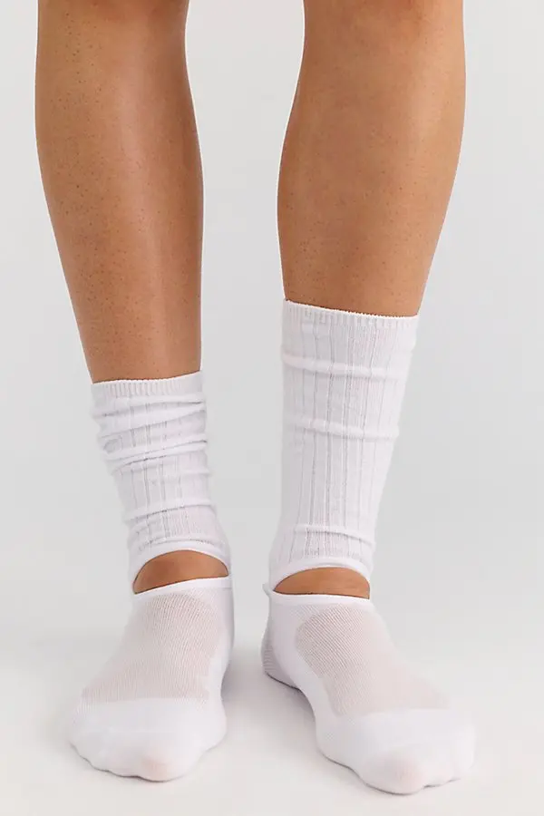 Free People Ballet Buti Pilates Grip Socks - White