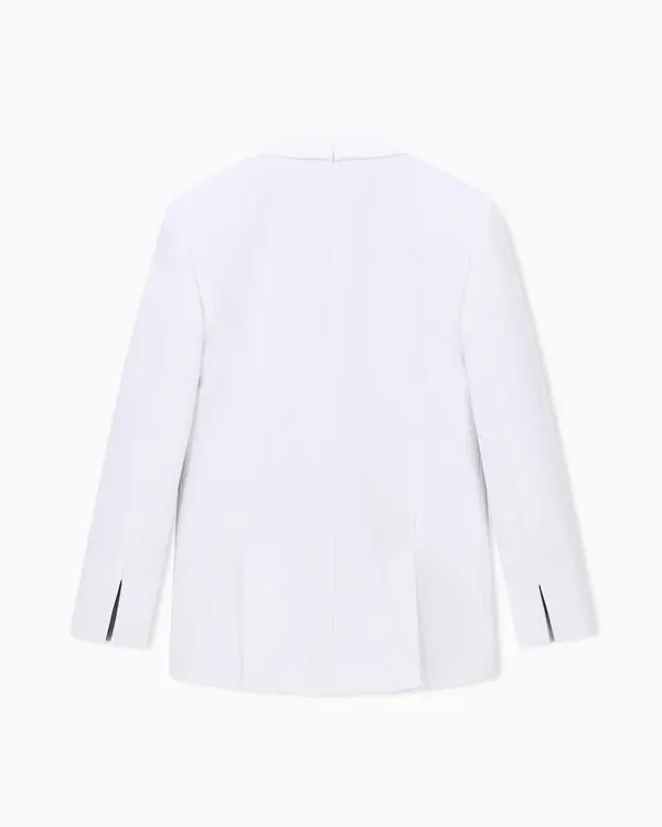 Giorgio Armani Silk Cady Tuxedo Jacket With Satin Shawl Collar - White