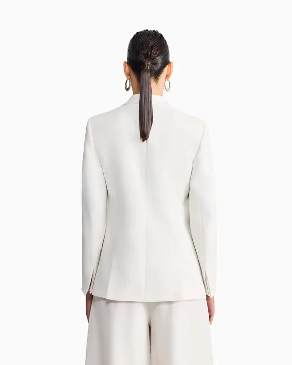 Giorgio Armani Silk Cady Tuxedo Jacket With Satin Shawl Collar - White