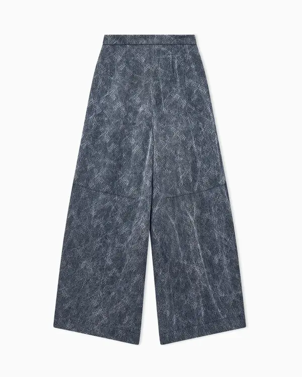 Giorgio Armani High-waisted Geometric Jacquard Palazzo Pants