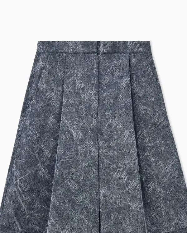 Giorgio Armani High-waisted Geometric Jacquard Palazzo Pants