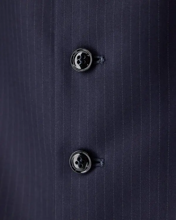 Giorgio Armani Single-breasted Pinstripe Vest In Pure Virgin Wool