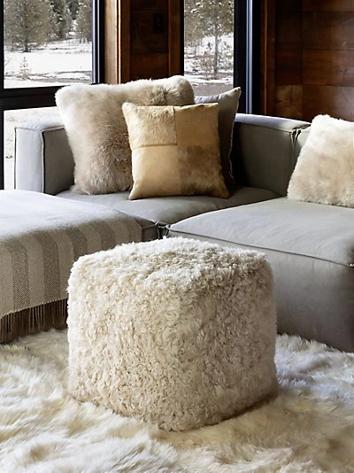 Overland Chalet Sheepskin Ottoman