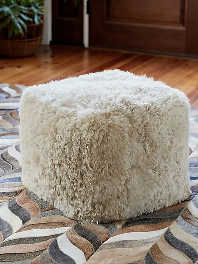 Overland Chalet Sheepskin Ottoman