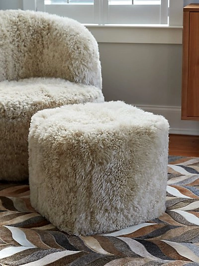Overland Chalet Sheepskin Ottoman
