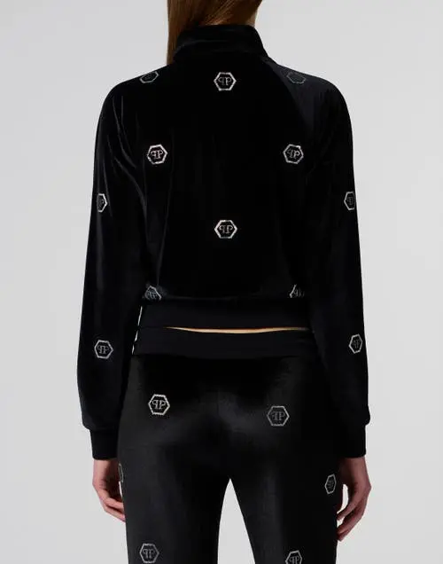 Philipp Plein Chenille Tracksuit Jacket Mini Monogram Crystal Monogram