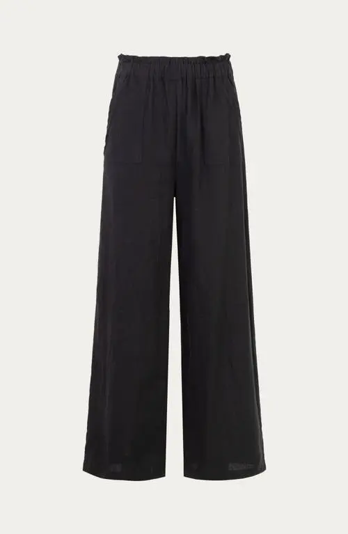 JUANA Lyricist Natural High Rise Pull-on Wide Leg Pants - Black