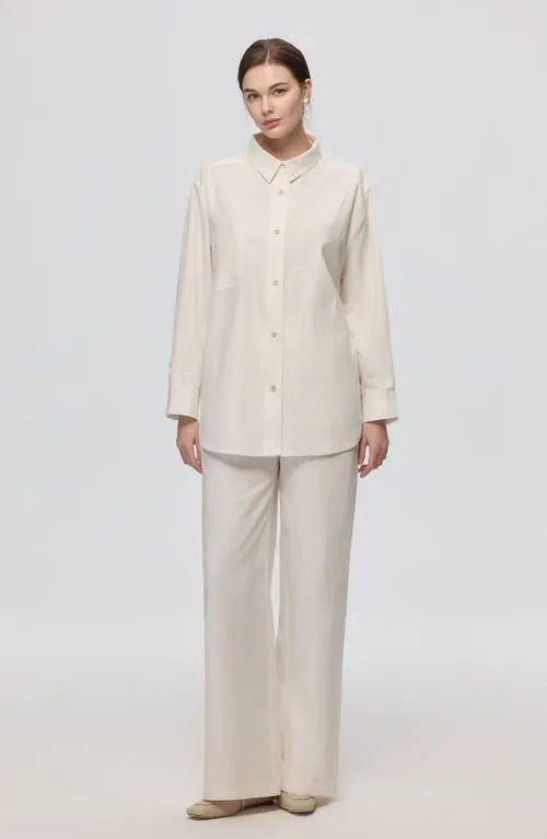 JUANA Lyricist Natural High Rise Pull-on Wide Leg Pants - White