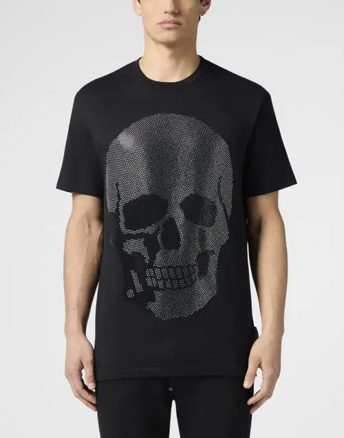 Philipp Plein Round Neck T-shirt Skull Stones - Black