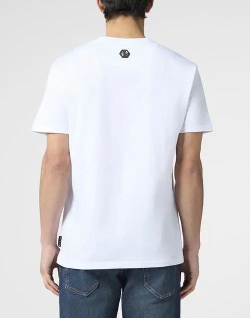 Philipp Plein Round Neck T-shirt Skull Stones - White
