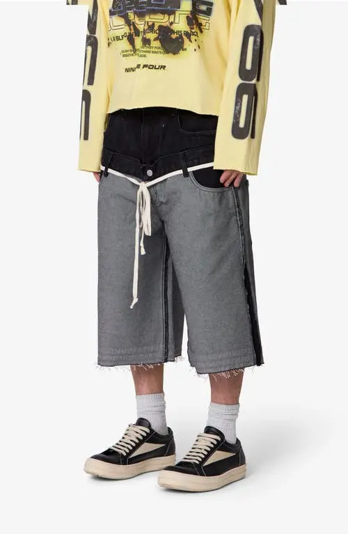 Mnml Ultra Baggy Inside Out Denim Shorts