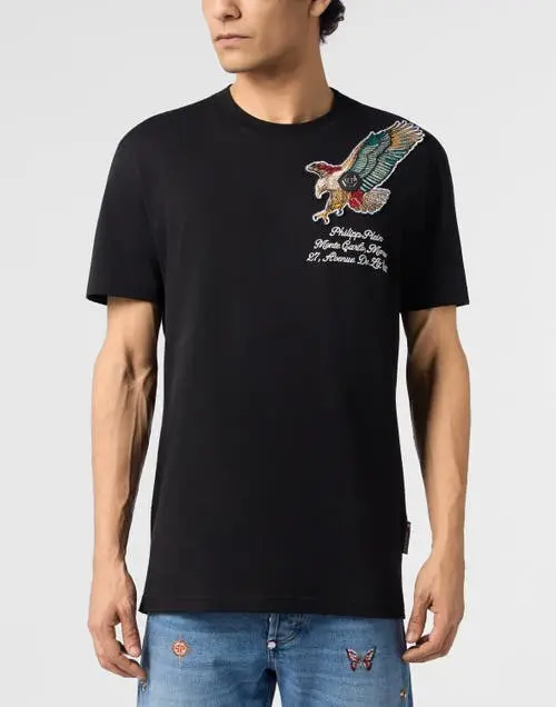 Philipp Plein Round Neck T-shirt Eagle Montecarlo - Black