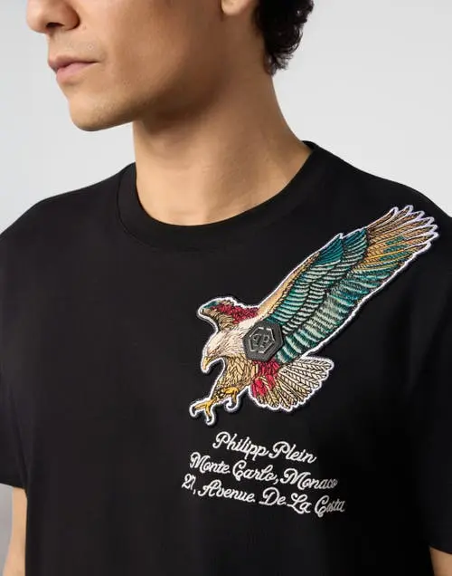 Philipp Plein Round Neck T-shirt Eagle Montecarlo - Black