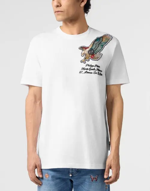 Philipp Plein Round Neck T-shirt Eagle Montecarlo - White