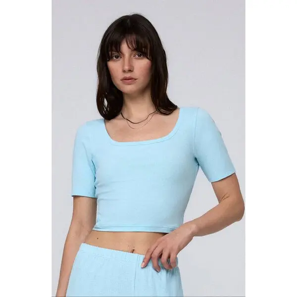 JUANA Classics Squareneck T-shirt - Sky Blue