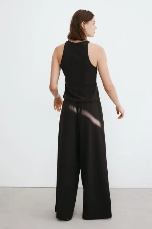 H&m Pleated Drawstring Pants - Dark Brown