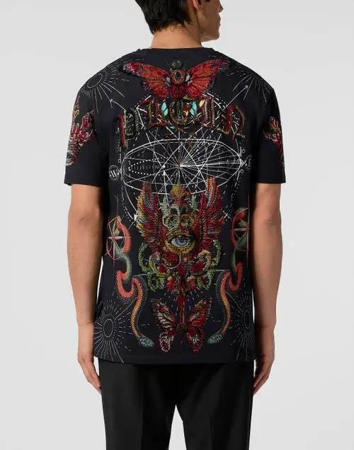 Philipp Plein Round Neck T-shirt Tattoo Stones - Black