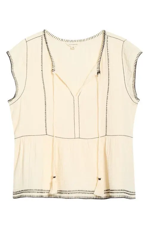 Lucky Brand Embroidered Cotton Tank - Whisper White