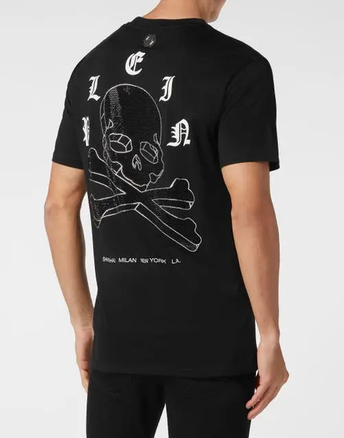 Philipp Plein T-shirt Round Neck Ss Wire Frame - Black