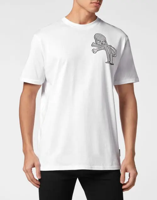 Philipp Plein T-shirt Round Neck Ss Wire Frame - White