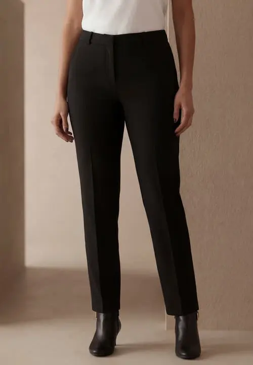 JESSICA LONDON Bi Stretch Straight Leg Pant - Black