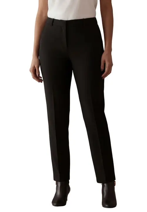 JESSICA LONDON Bi-stretch Straight Leg Pants - Black