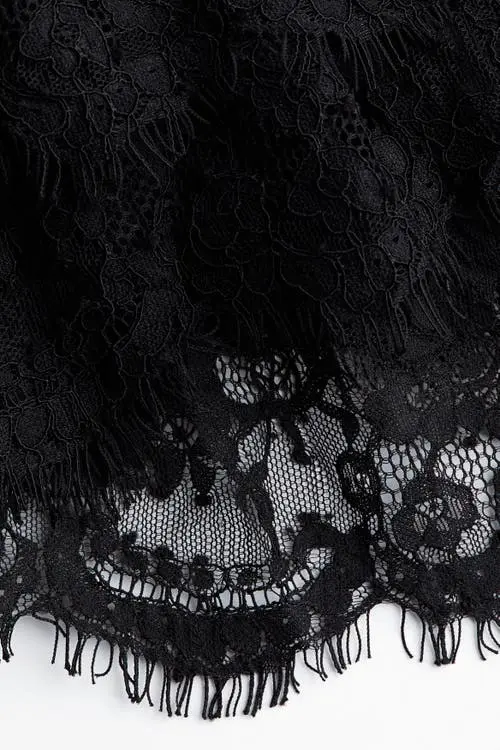 H&m Lace-trimmed Mini Skirt